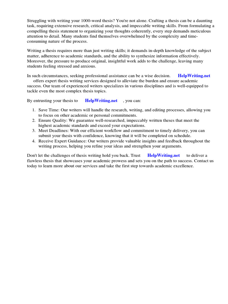 1000 Word Thesis | PDF