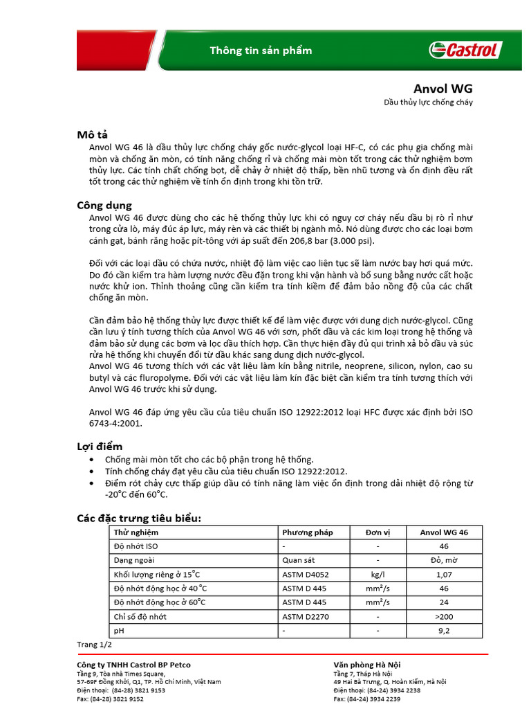 Anvol WG 46 200L | PDF