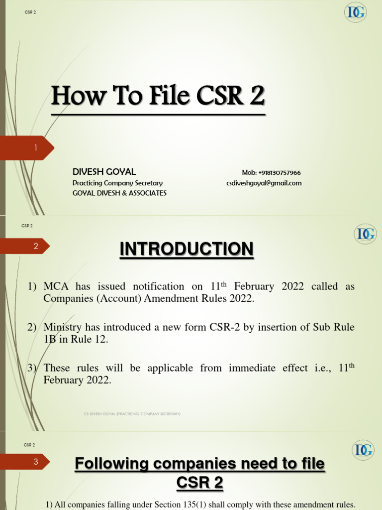 CSR-2 Form Details | PDF | Corporate Social Responsibility | Business