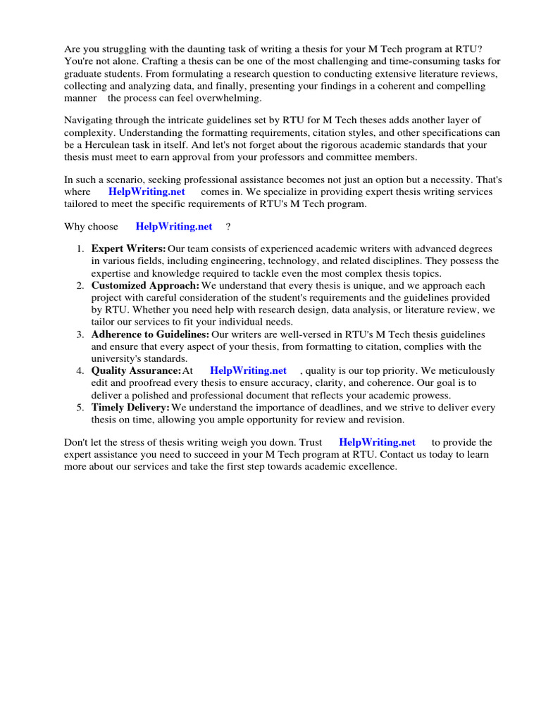 Rtu M Tech Thesis Guidelines | PDF | Thesis | Concrete