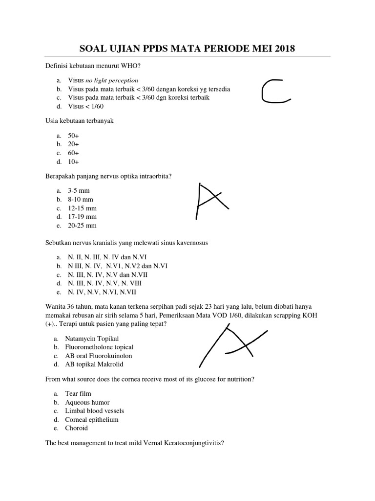 Soal Ujian PPDS Mata 2018 | PDF | Metode & Bahan Ajar | Sains & Matematika