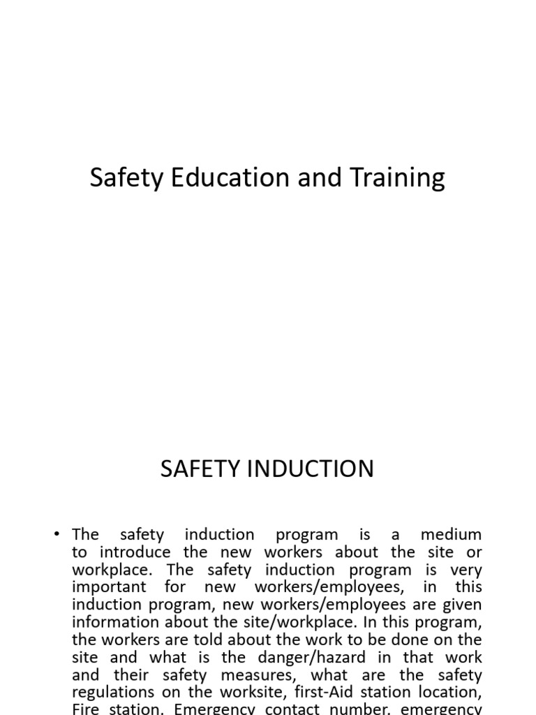 Safety Education & Traning | PDF | Occupational Safety And Health ...
