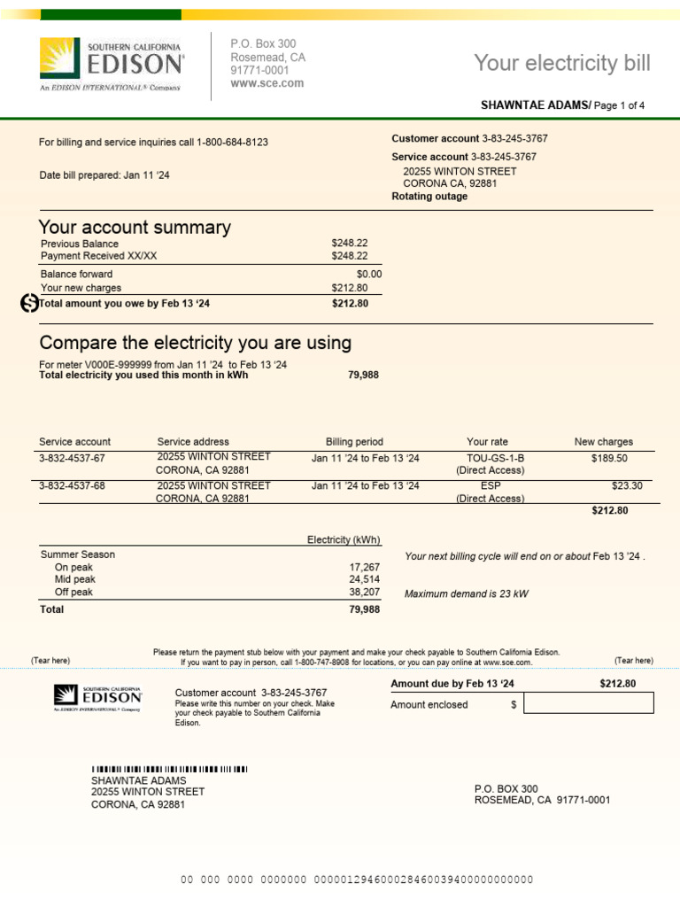 California Utility Bill PDF | PDF