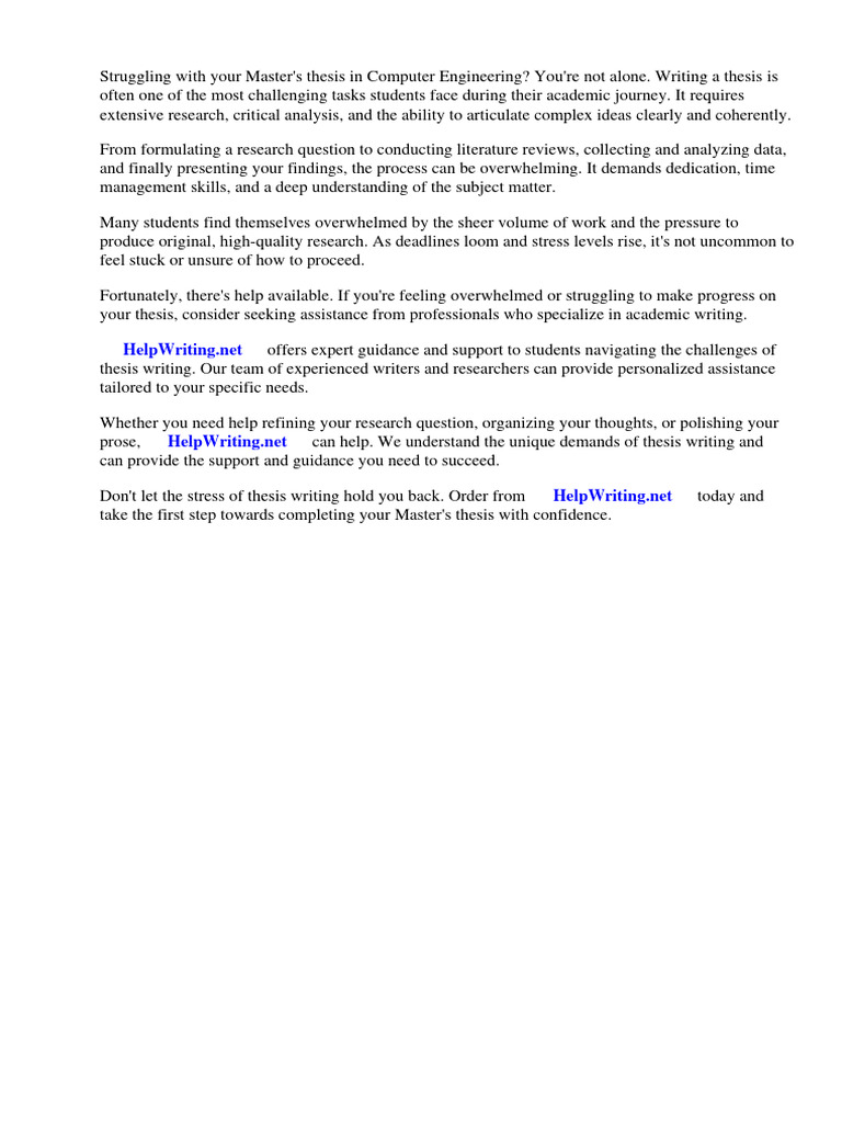 Thesis Help for Computer Engineers | PDF | Engineering | Thesis