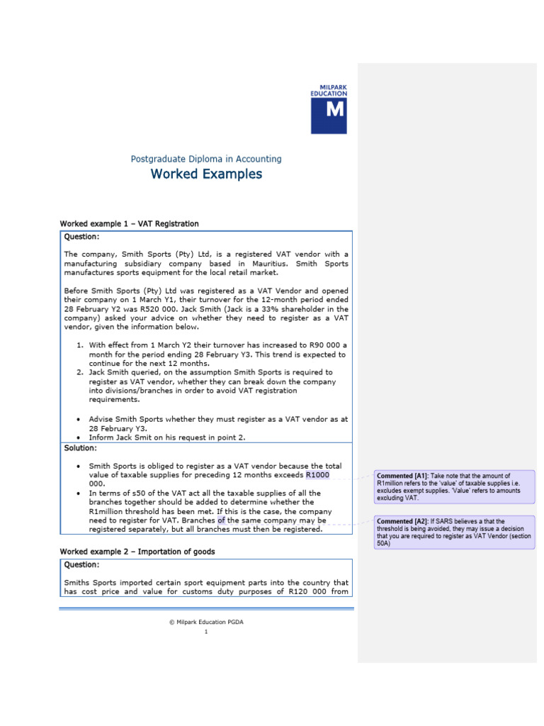VAT Worked Examples Final | Download Free PDF | Value Added Tax | Sales