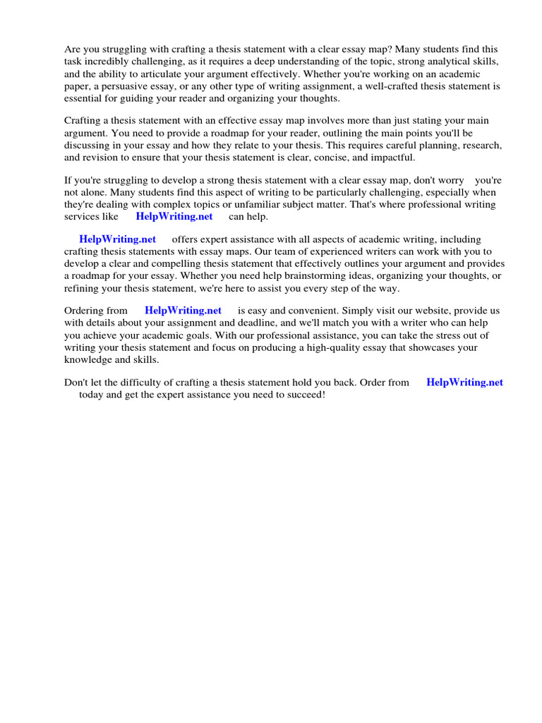 Examples of Thesis Statements With Essay Maps | PDF