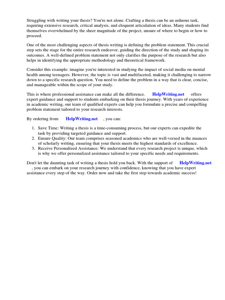 Thesis Problem Definition Example | PDF | Thesis | Hypothesis