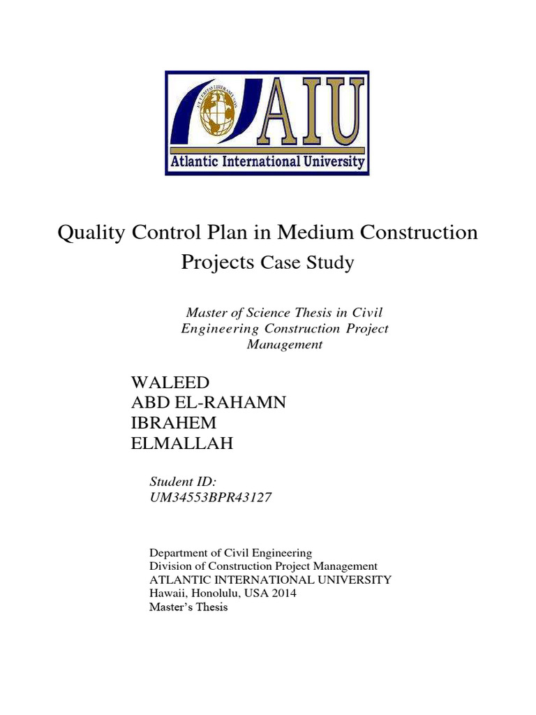 Medium Construction Quality Control Plan | PDF | Verification And ...