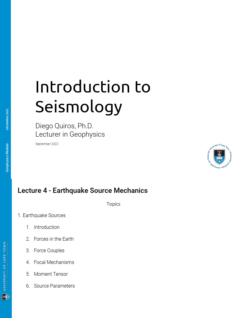 Earthquake Source Mechanics Overview | PDF | Fault (Geology) | Earthquakes