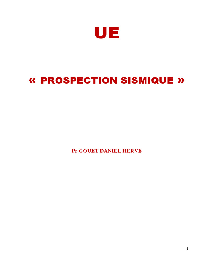 Cours Prospect Sismique Xmpe Ic3 | PDF