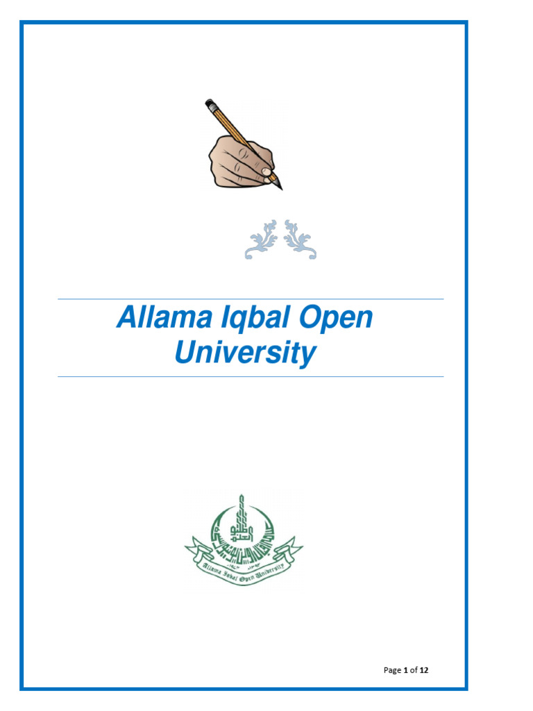 AIOU 1423 - 1st Assignment | PDF | Pakistan