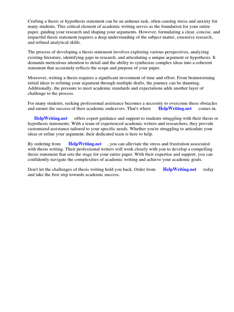 Hypothesis or Thesis Statement | PDF | Hypothesis | Scientific Method