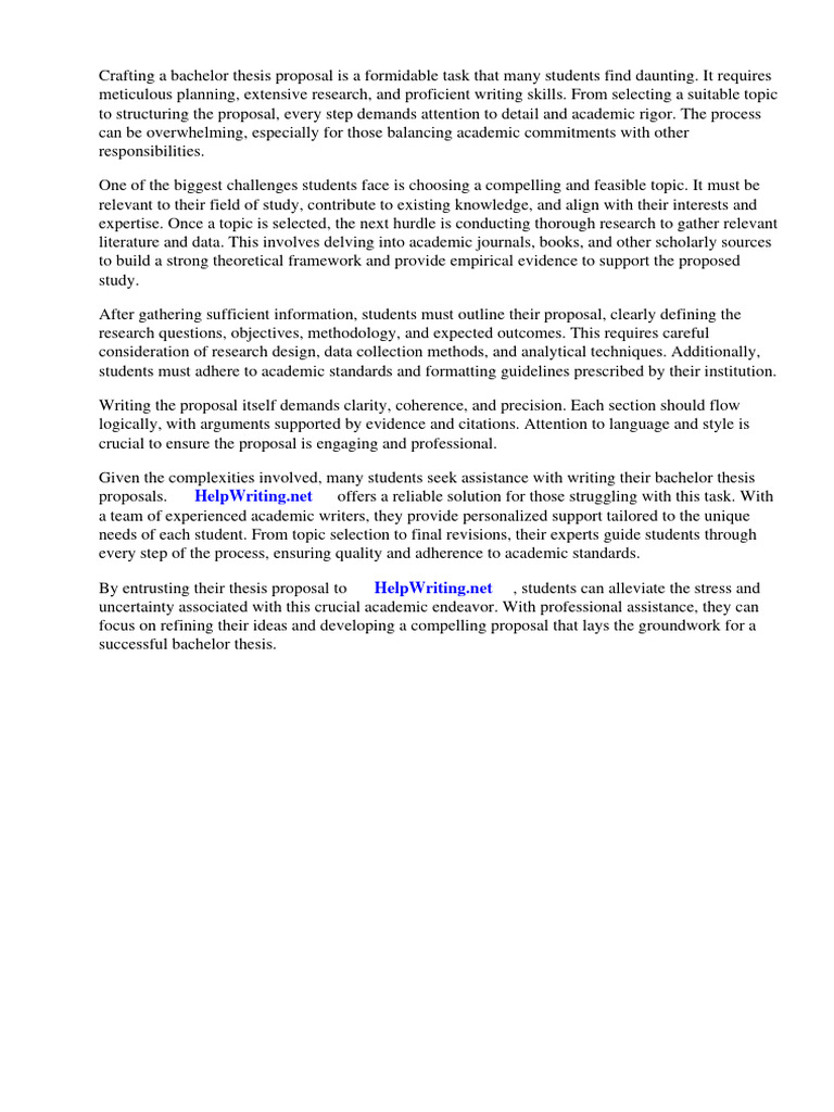 How To Write Bachelor Thesis Proposal | PDF | Thesis | Methodology