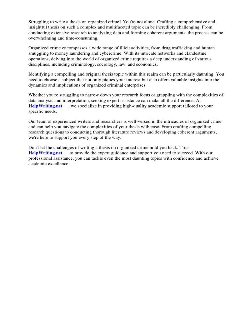 Organized Crime Thesis Topics | Download Free PDF | Organized Crime ...