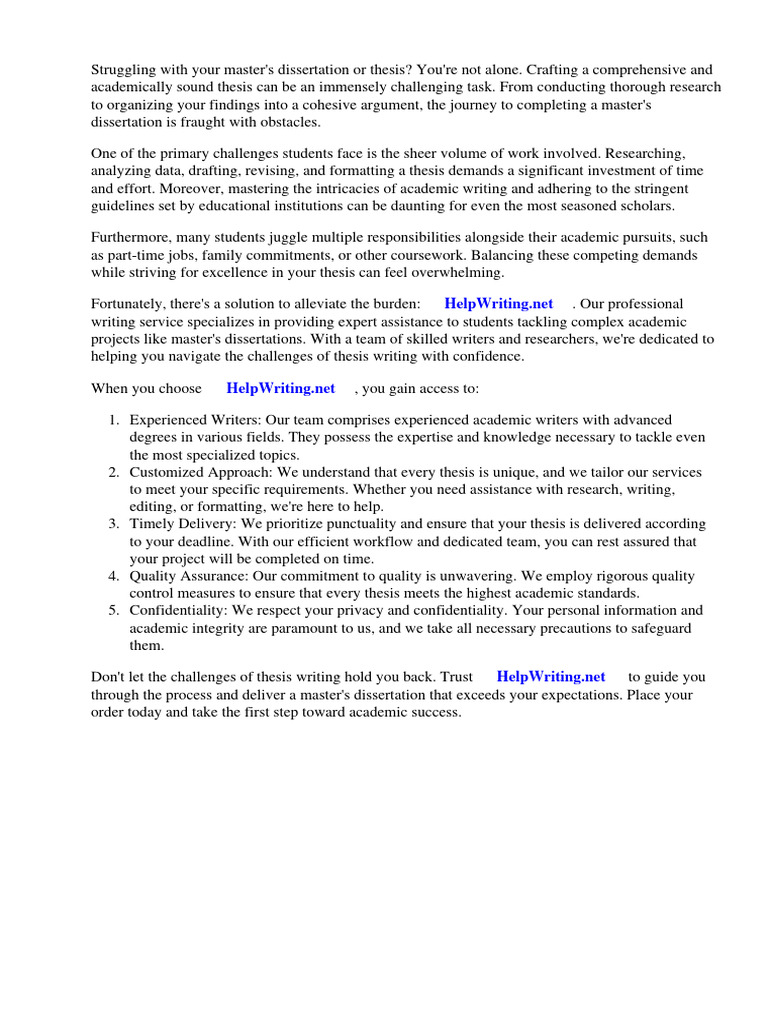 Masters Dissertation or Thesis | PDF