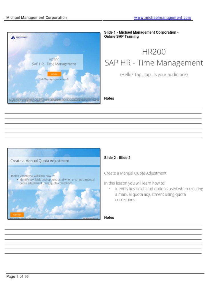 Time Quota Adjustment | PDF