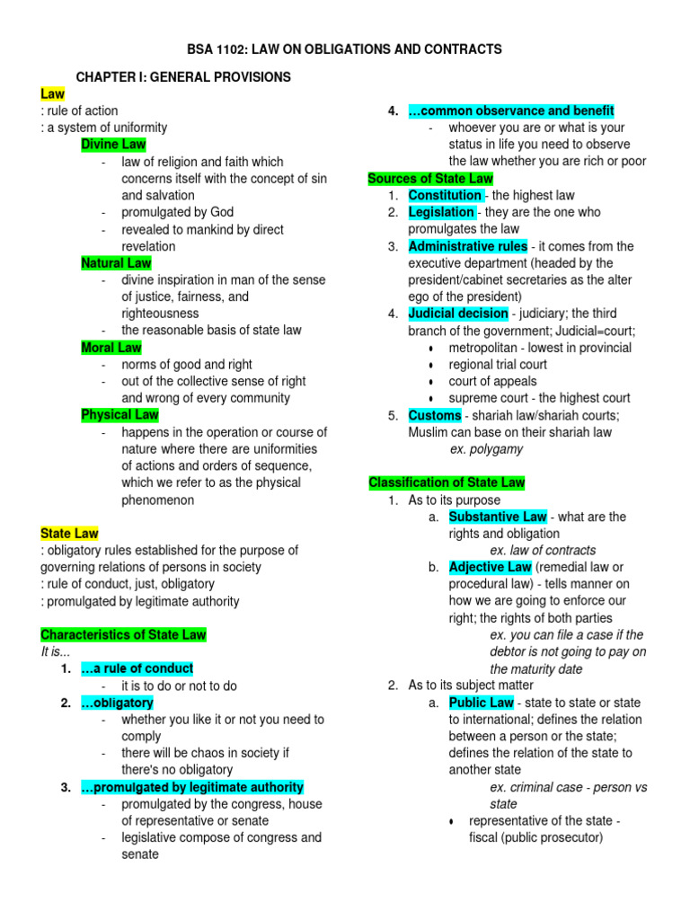 OBLICON | PDF | Law Of Obligations | Interest