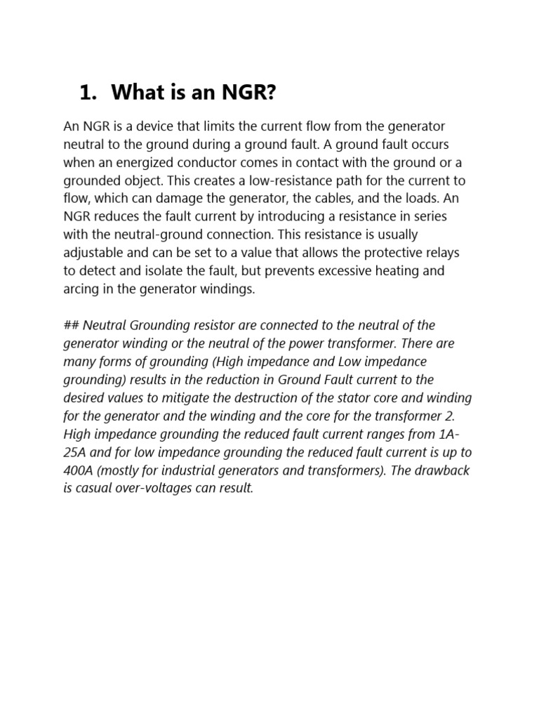 What Is An NGR? | PDF | Resistor | Transformer