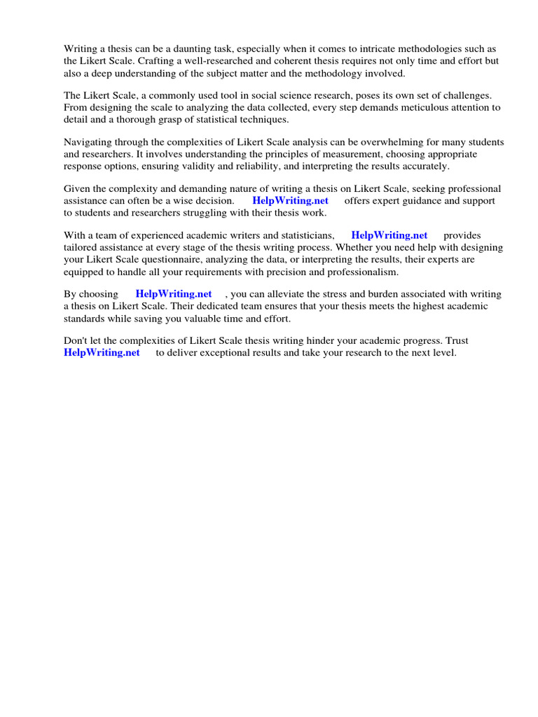 Likert Scale Thesis | PDF | Likert Scale | Survey Methodology