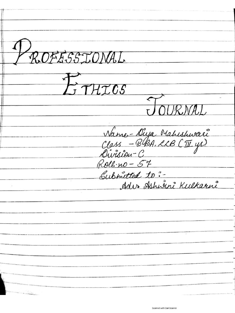 C-57 Professional Ethics Journal | PDF