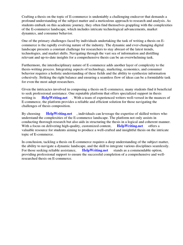 Thesis Topic e Commerce | PDF