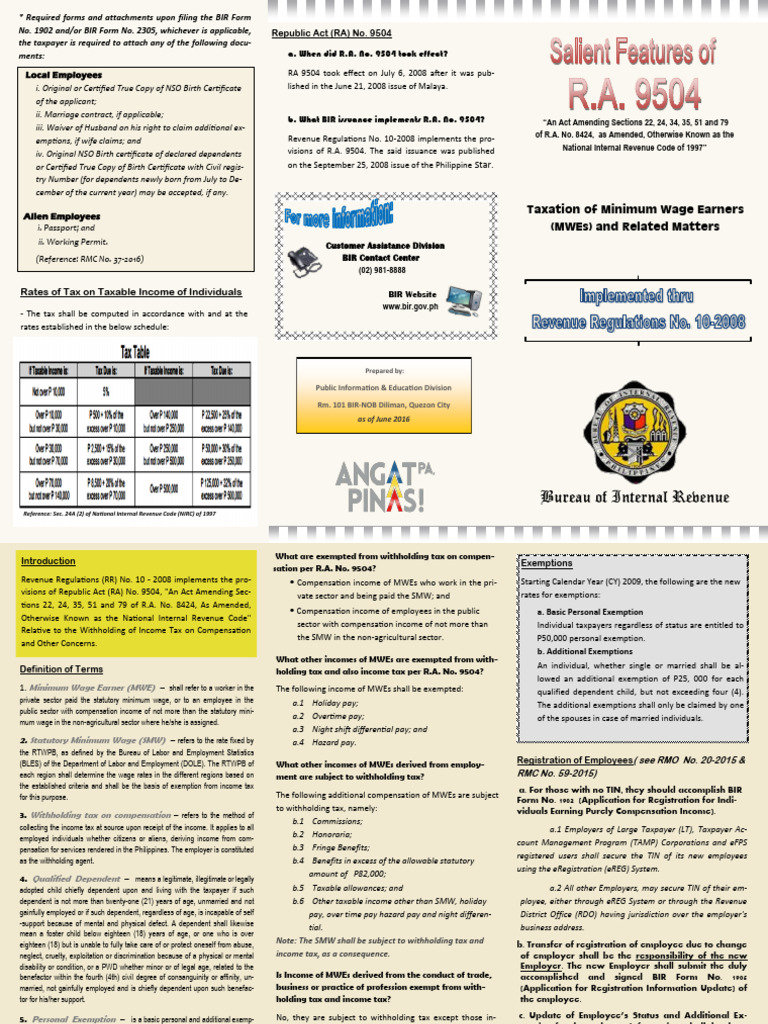 Salient Features of R.A. 9504 flyer | PDF