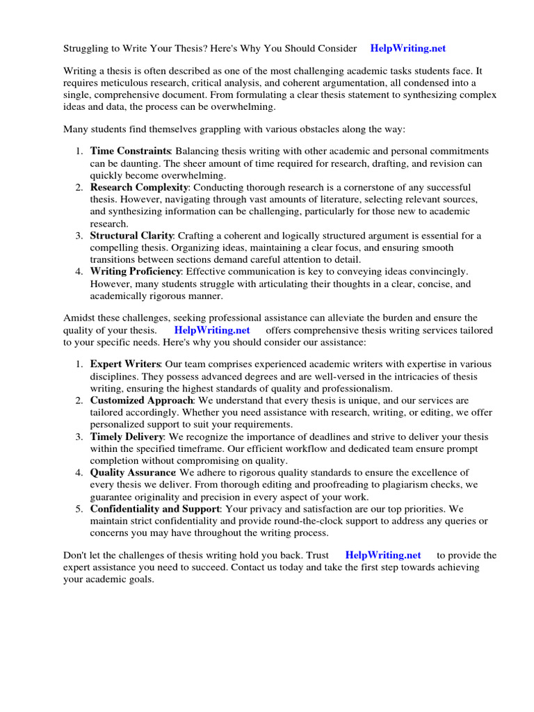 Example of a One Page Thesis Statement | PDF | Essays | Thesis