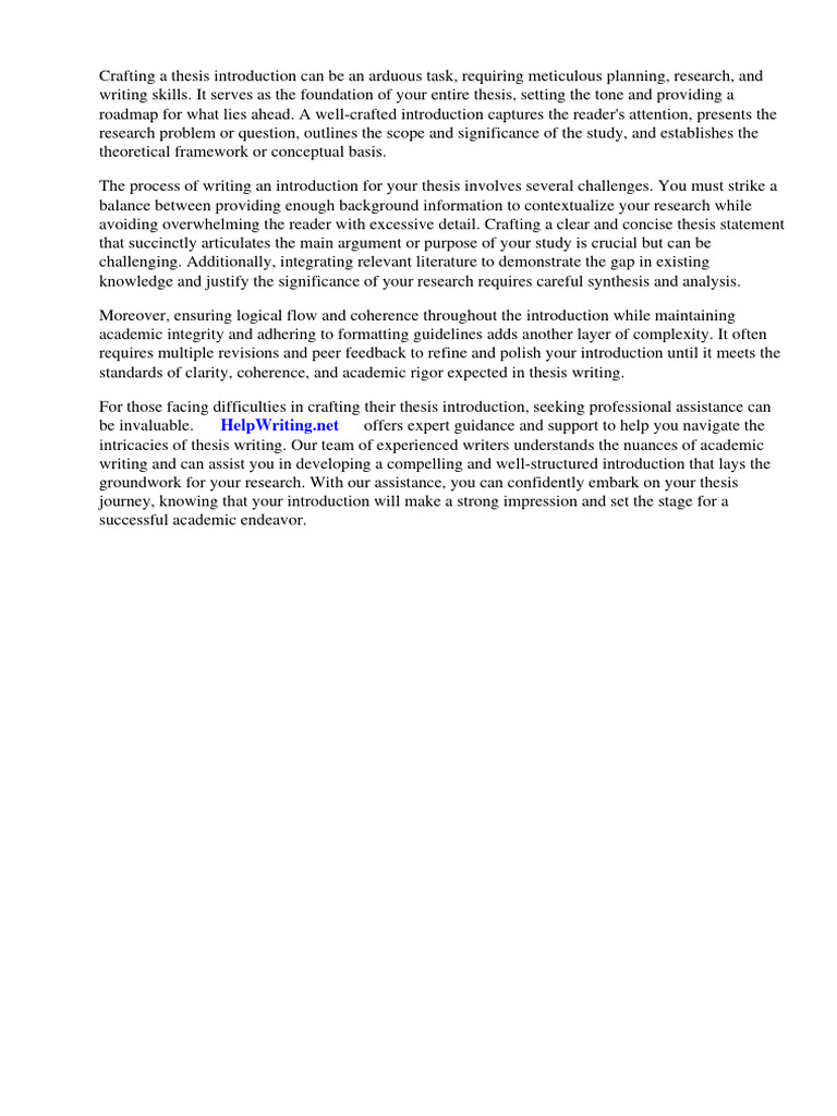 How To Make An Introduction in Thesis Writing | PDF | Essays | Thesis