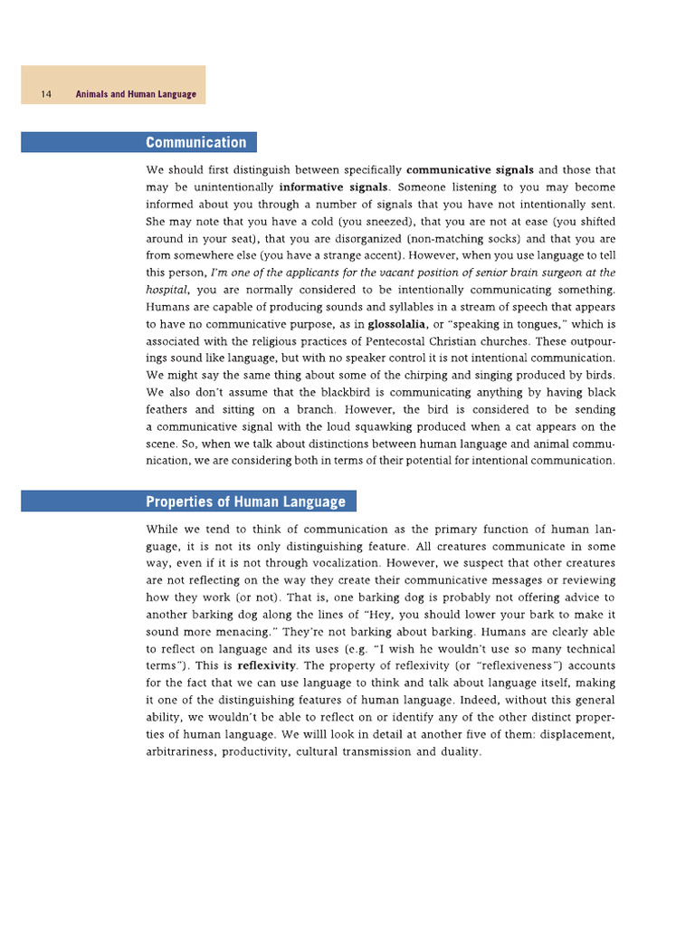 Reading-Properties of Human Language | PDF