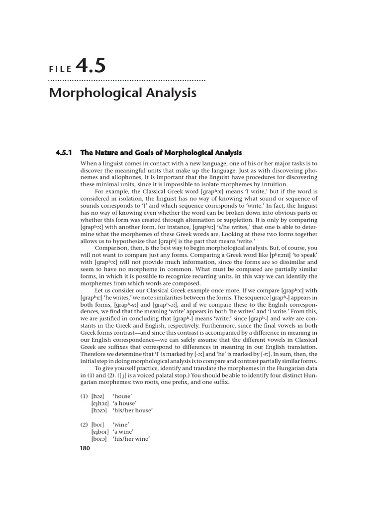 Morphological Analysis | PDF | Morphology (Linguistics) | Grammatical ...