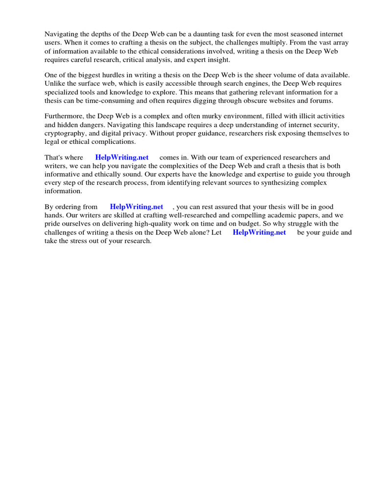 Deep Web Thesis Pdf Deep Learning World Wide Web