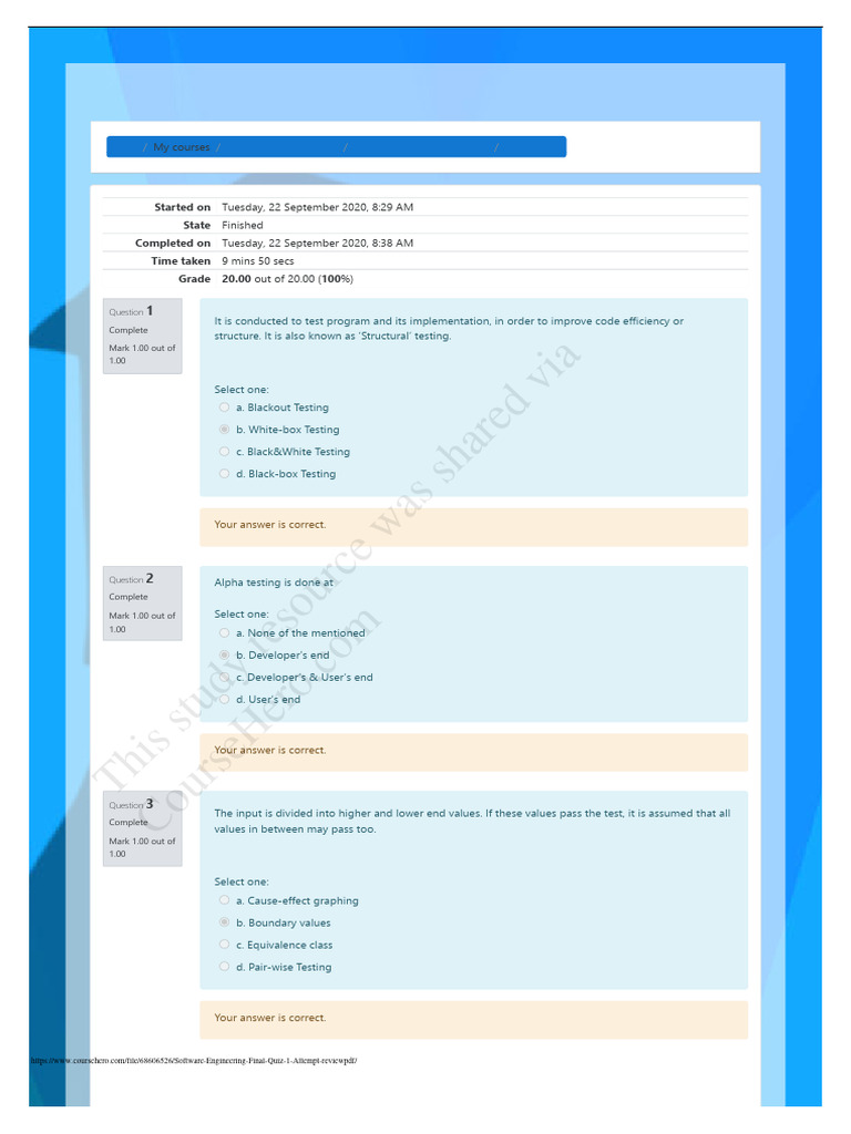 Soft Eng Finals Quiz 1 | PDF