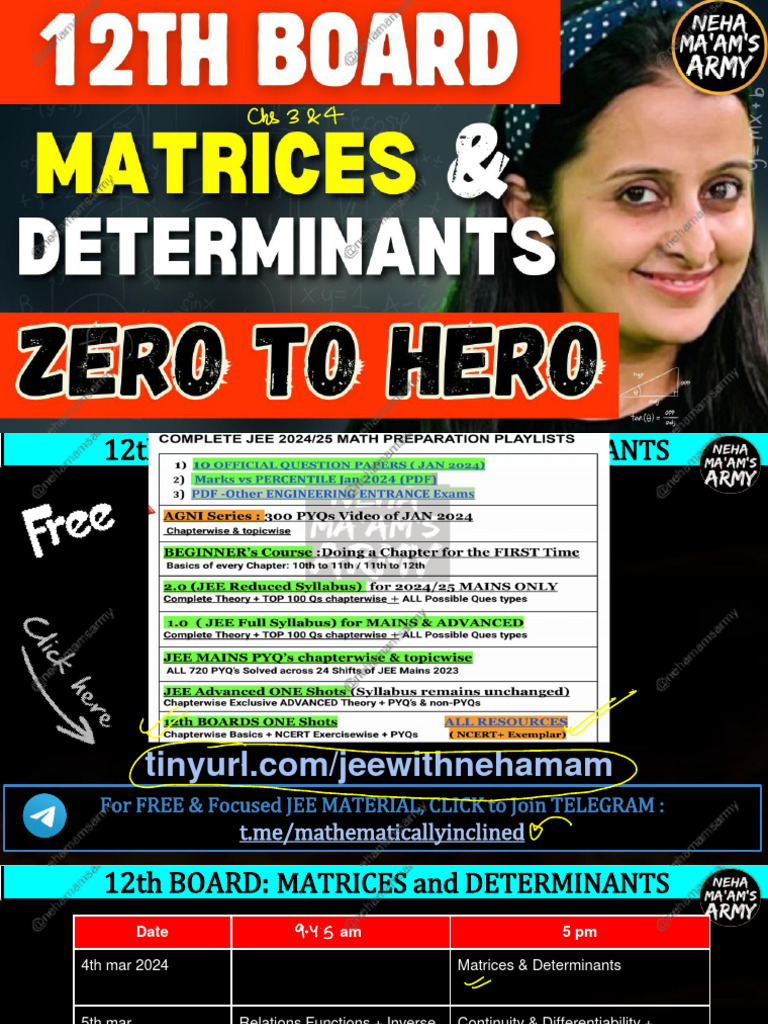 CBSE 12th BOARD - Matrices and Determinants Version 1 | PDF ...