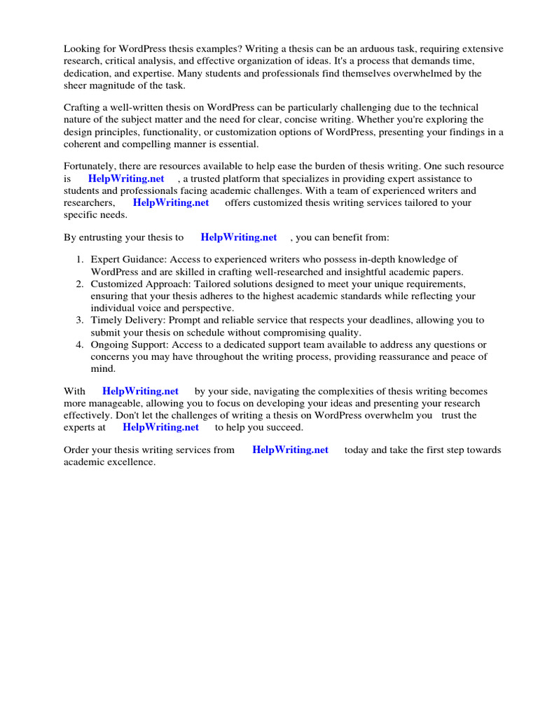 Wordpress Thesis Examples | PDF | Word Press | Computing