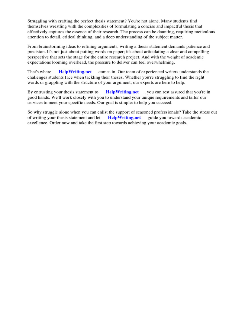 Rephrase My Thesis Statement | PDF