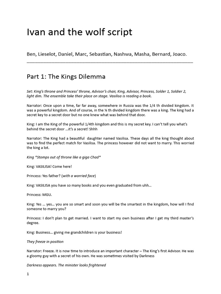 Ivan and The Wolf Script | PDF | Mystery, Thriller & Crime Fiction ...