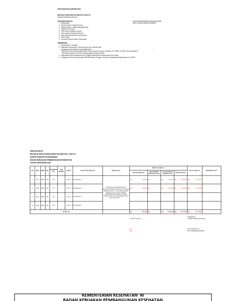 Puldata Perjadin Enumerator | PDF