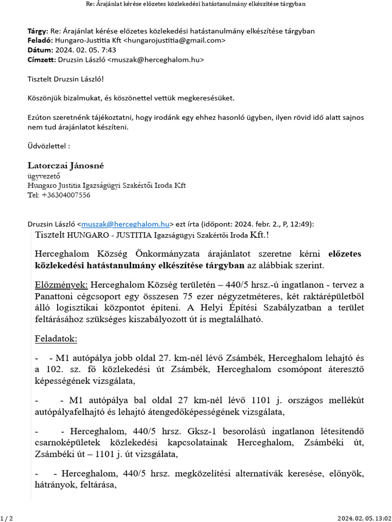 Hungaro.Justicia_árajánlat | PDF