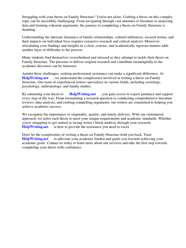 Thesis Family Structure | Download Free PDF | Family | Thesis