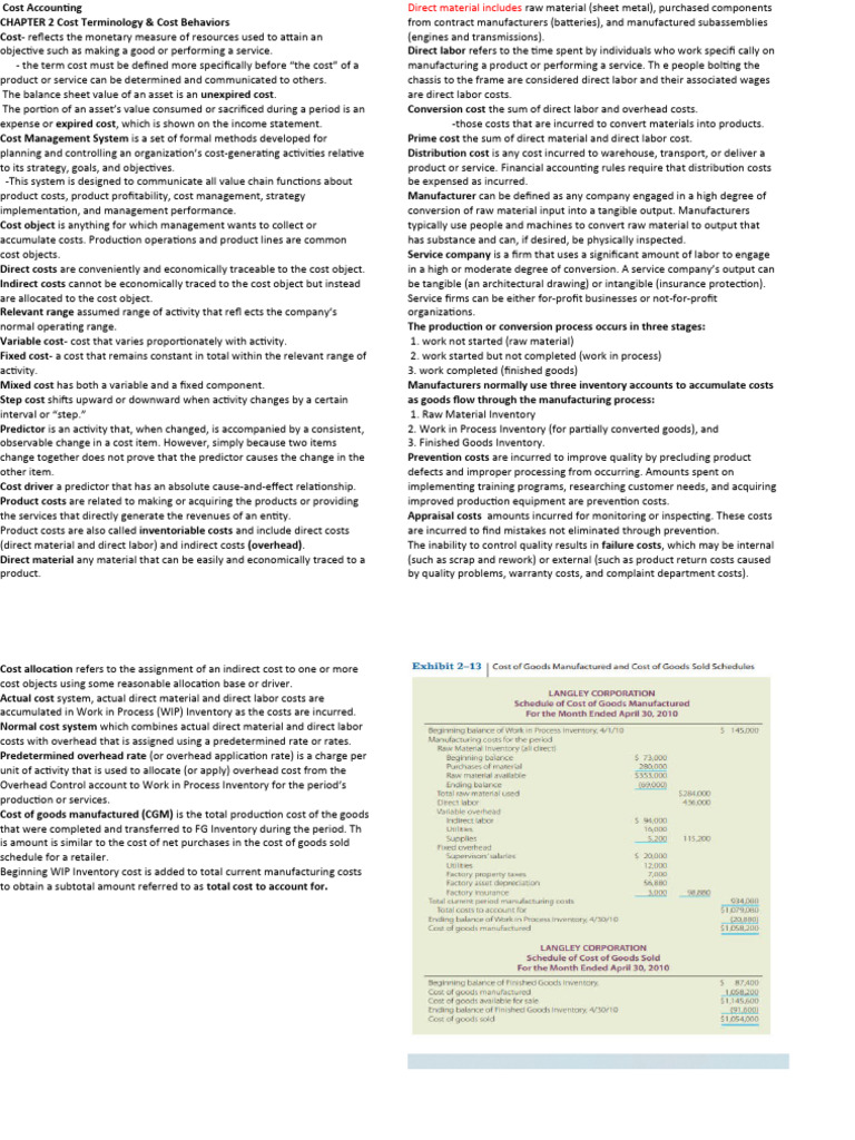 Cost Accounting REVIEWER | PDF
