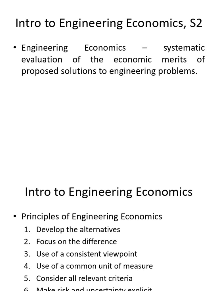 Intro To Engineering Economics, S2 | PDF | Economics | Engineering