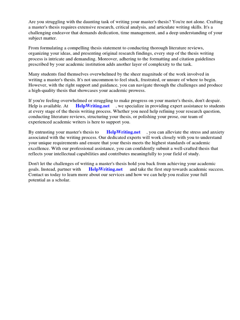 What Does A Masters Thesis Look Like | PDF | Thesis | Search Engine Optimization