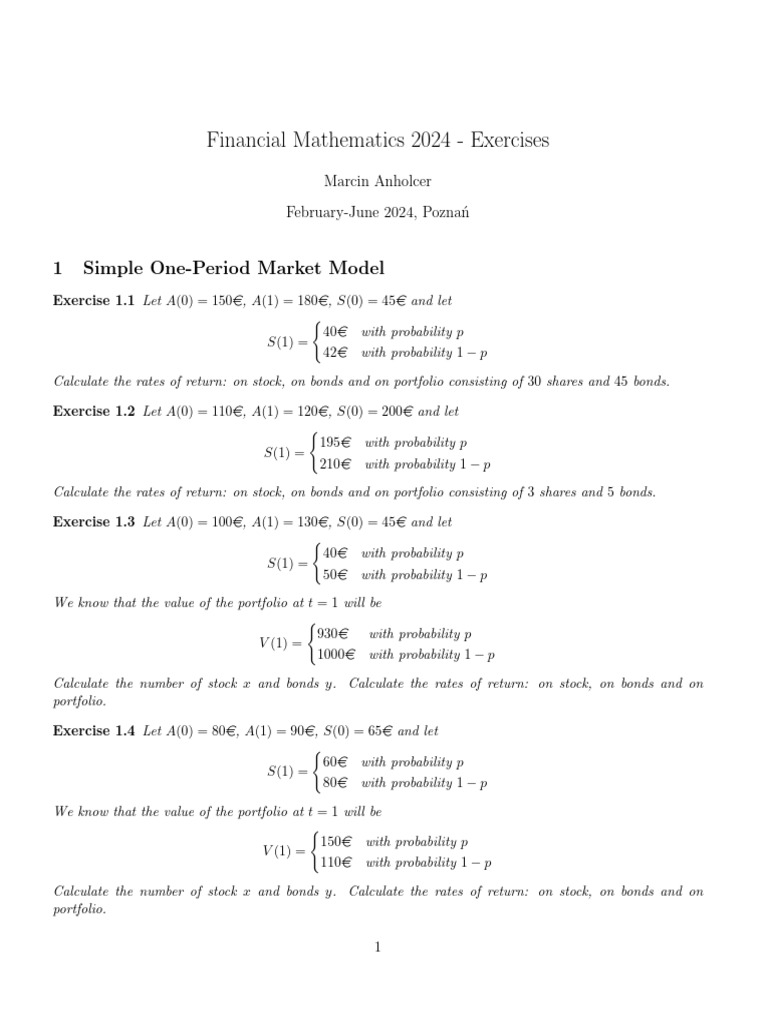 FM 2018 Exercises | PDF