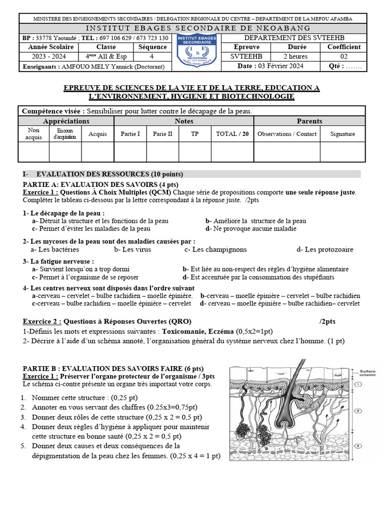 4ème Séq Svteehb 4ème (Ebages) - 2023 | PDF