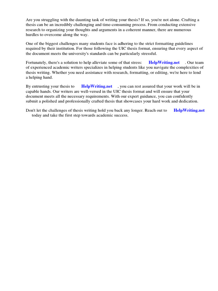 Uic Thesis Format | Download Free PDF | Thesis