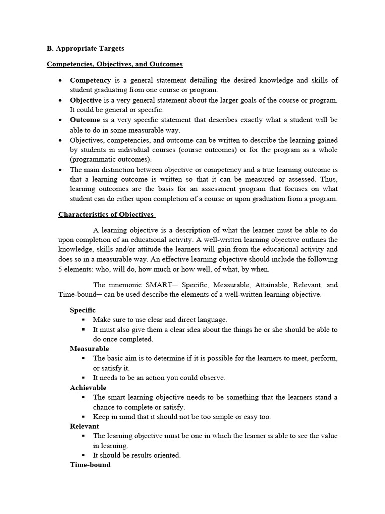 Educ 4 Outline | PDF | Goal | Learning