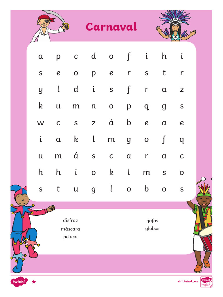 Es T 2545480 Sopa de Letras de Atencioacuten A La Diversidad Carnaval ...