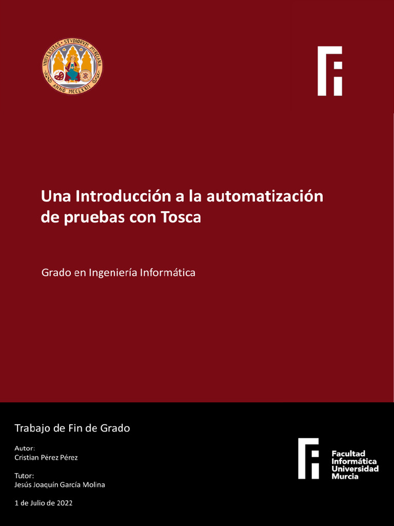 Una Introducci N A La Automatizaci N de Pruebas Con Tosca 1657880654 | PDF | Selenio (software ...
