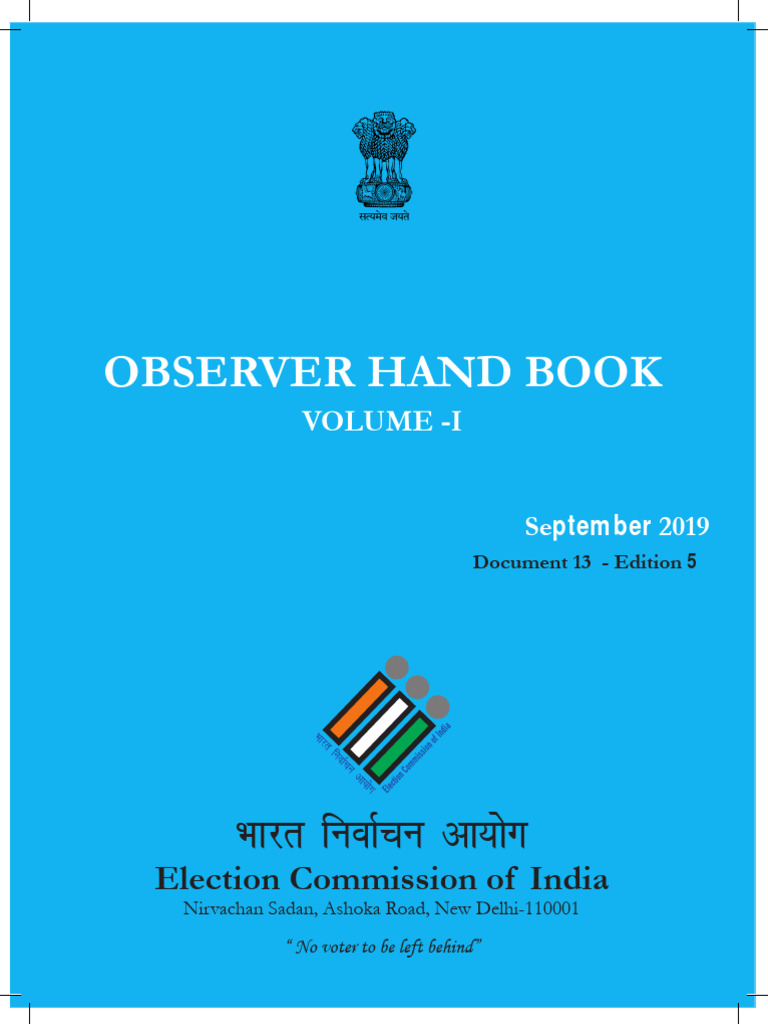OBSERVER HAND BOOK SEP 2019 ED 5 VOL I - With Revised Observer Report | Download Free PDF ...