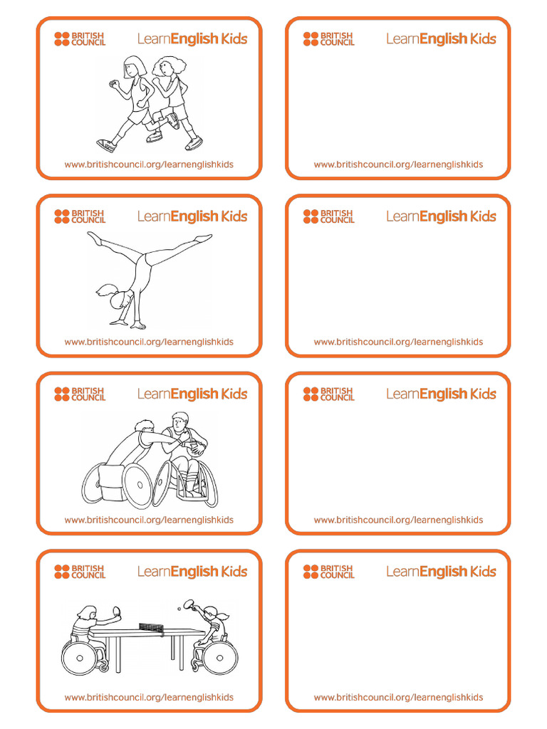 Flashcards Olympic and Paralympic Sports BW | PDF